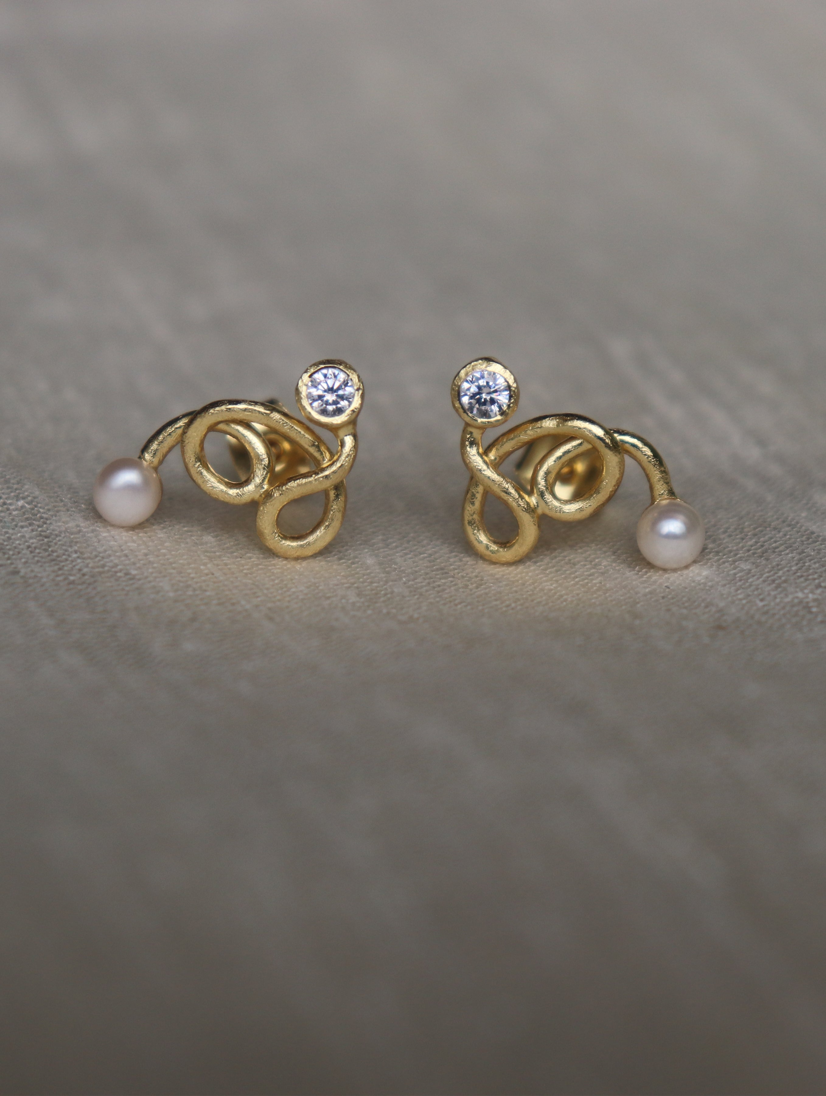 Trinity Studs - Crystal – Manan