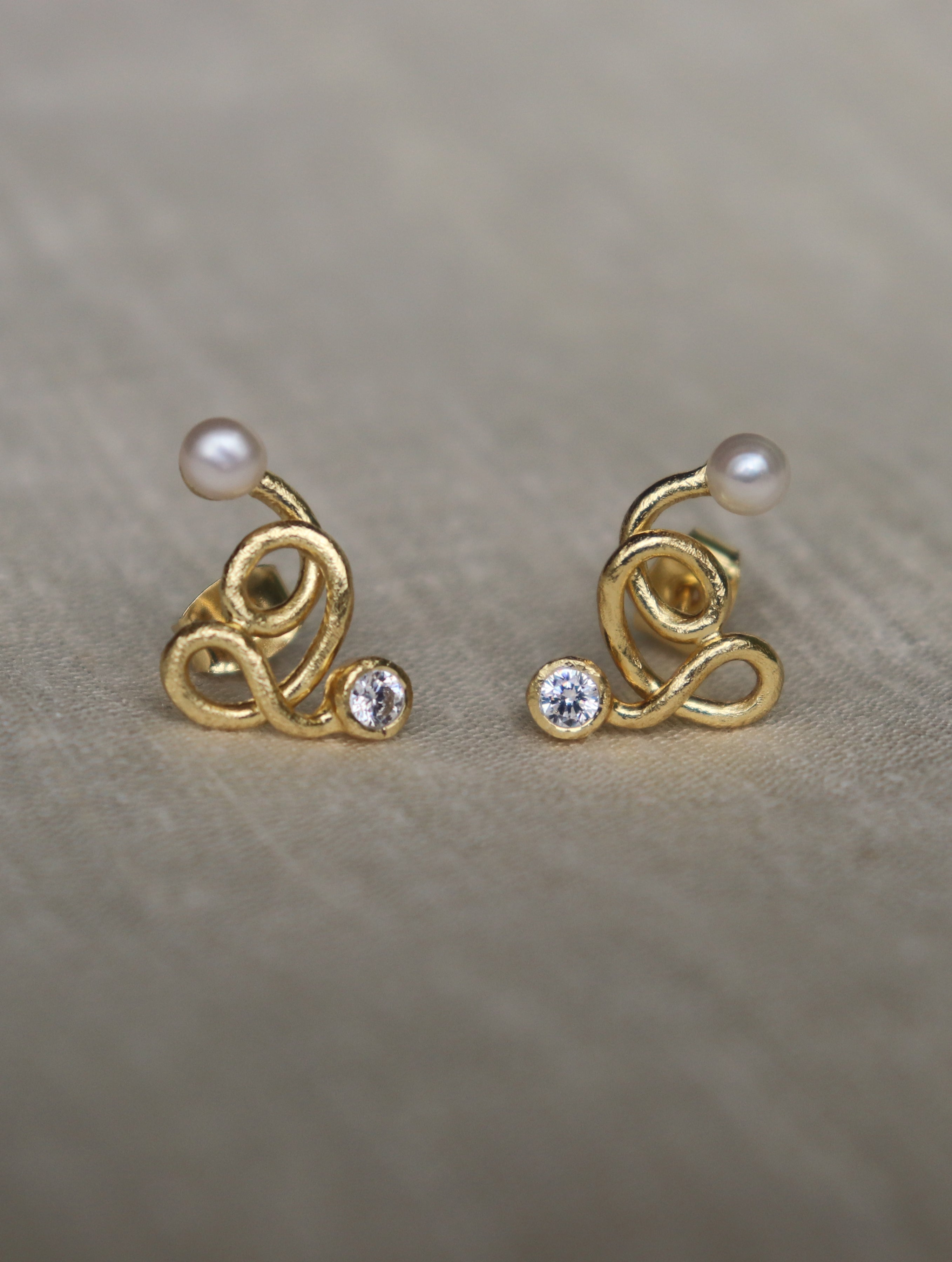 Trinity Studs - Crystal – Manan