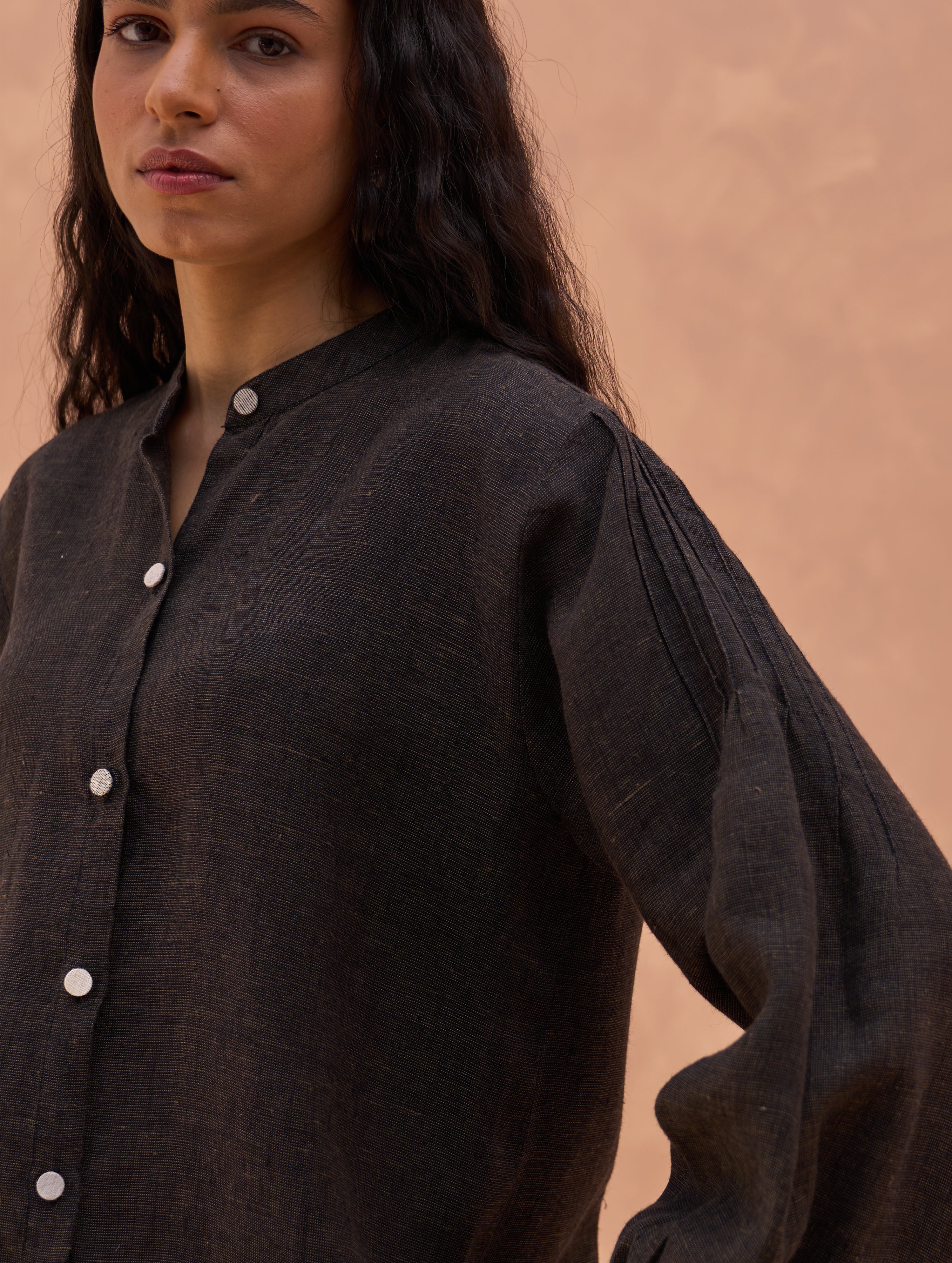 Enzo Linen Shirt - Charcoal – Manan
