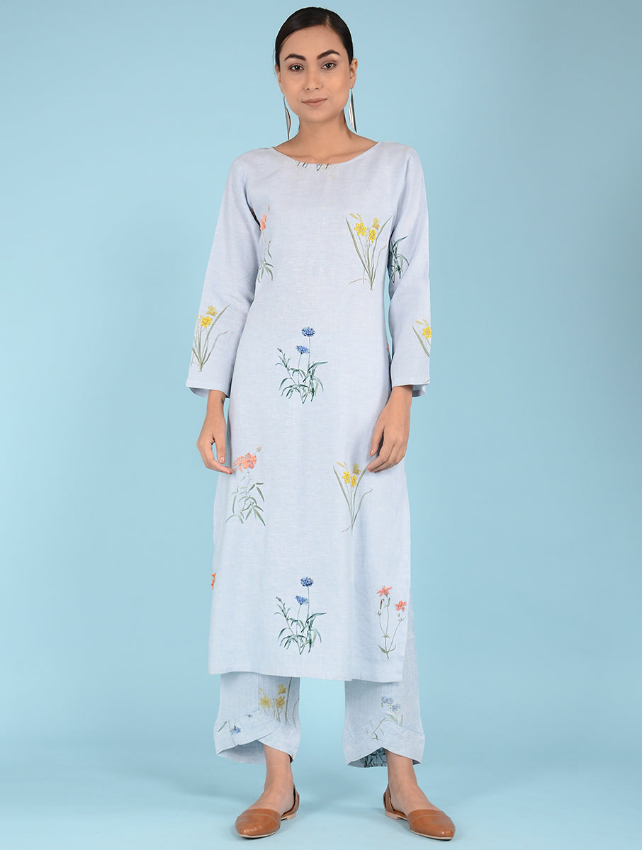 Buy Embroidered Botanical Clothing | Floral Print Kurtas – Manan
